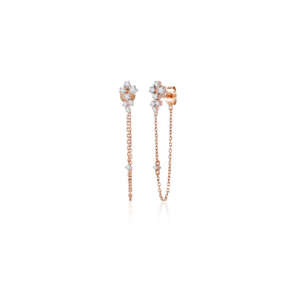 Lab-Grown Starlight Diamond Chain Earrings | DiAi Designs