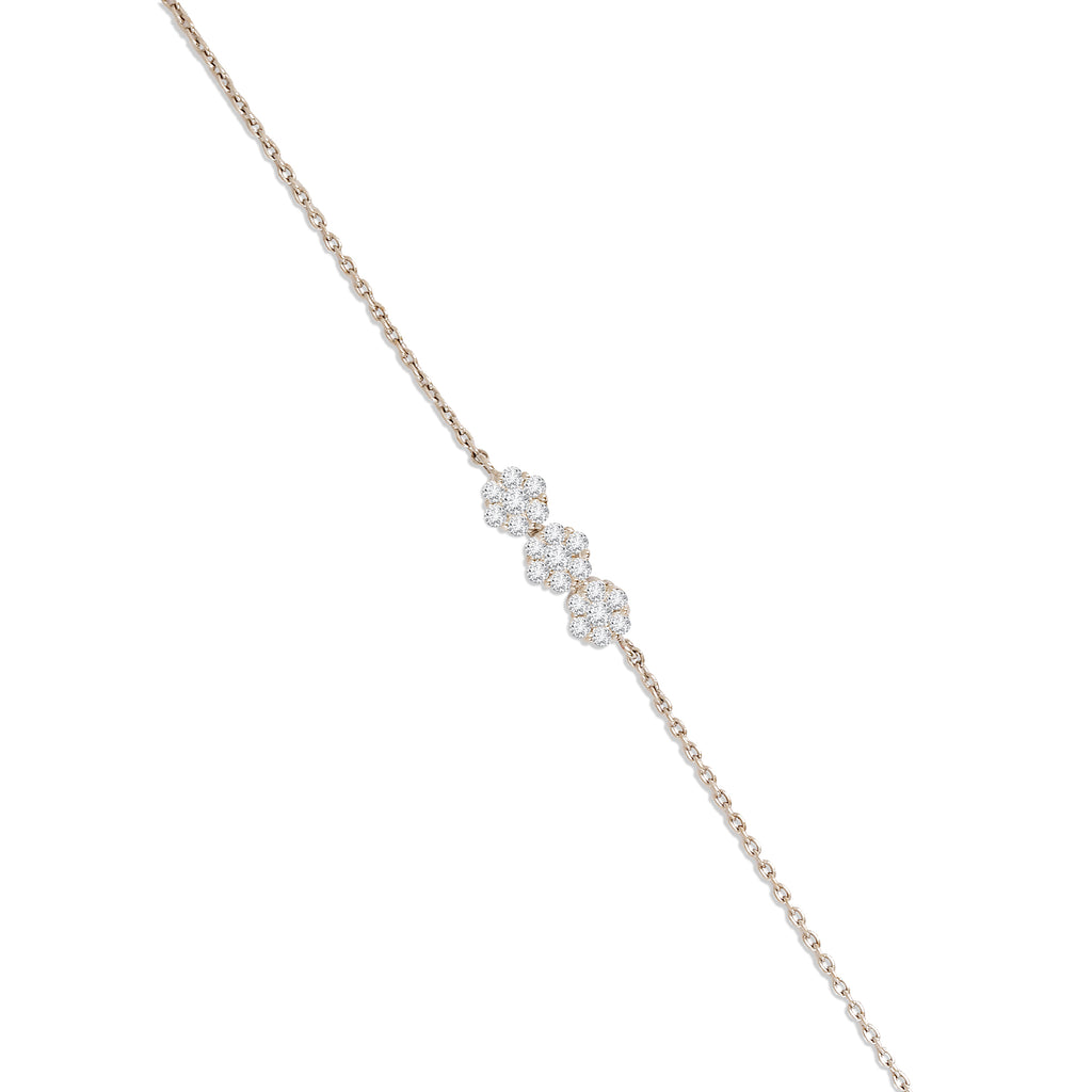 Lab-Grown Triple Cluster Diamond Bracelet | DiAi Designs